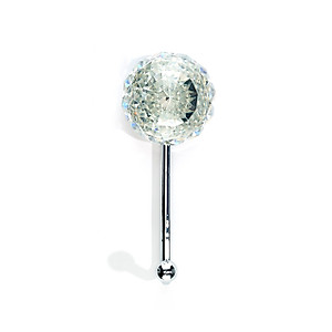 Richelieu Hardware RH5330201101140 4 1/16-inch (103 mm) Contemporary Metal Coat Hook, Chrome and Crystal Finish