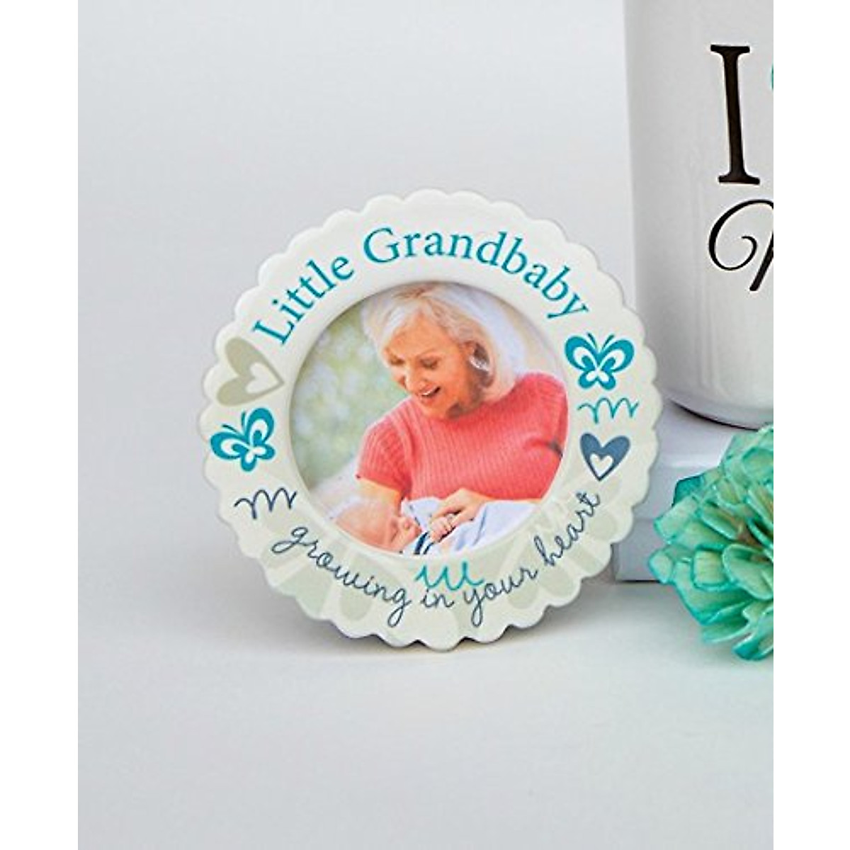 Little Grandbaby Growing In Your Heart Ultrasound Photo Ornament and Poem (Ornament Boxed w/ Poem)