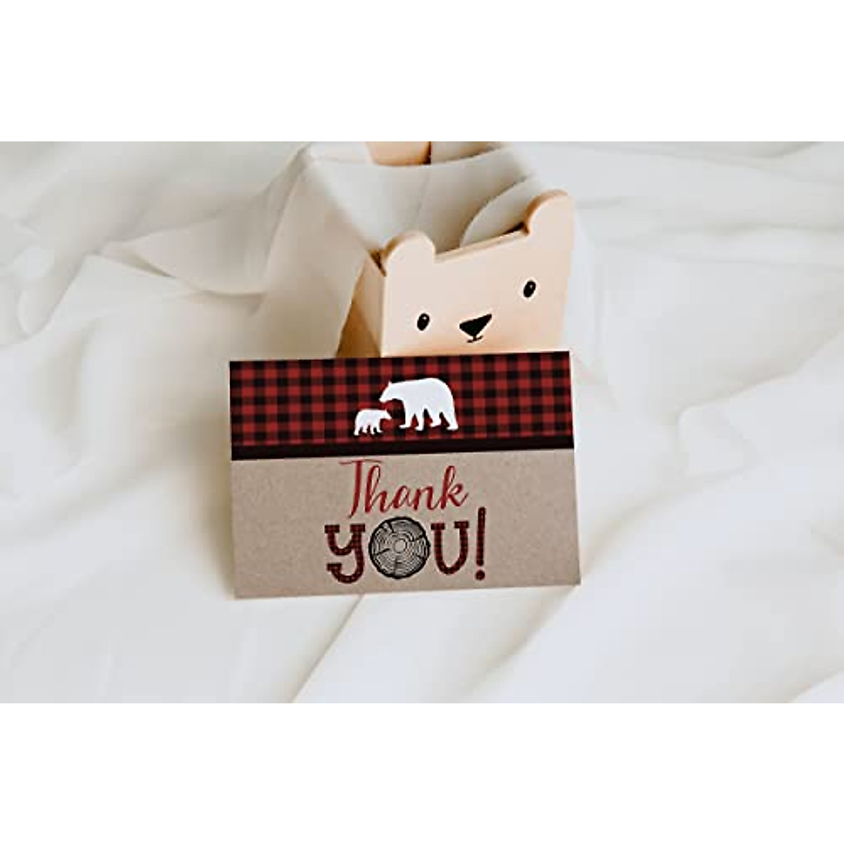 Your Main Event Prints Lumberjack Baby Shower Thank You Cards, Boy Baby, Mama Bear Baby Shower Favor, Woodland Baby Shower, 20 Thank You Cards and Envelopes