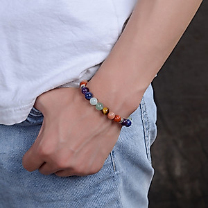 BRACELET 7 CHAKRAS Natural Stones | Free EBOOK | Handmade | Men's Women's Jewelry | Natural Stone Bracelet | ALL THE STONES OF OUR BRACELETS ARE NATURAL (CHAKRAX7)