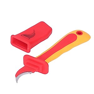 LiebeWH Electrician Insulated Knife IEC60900 Sickle Type Dismantling Knife High Voltage Resistance Antimagnetic Tool Cutter