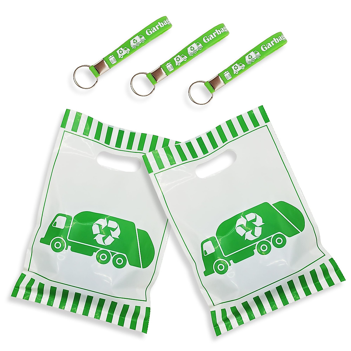 ATSMOICY 50 Garbage Truck Party Favors Goodie Bags, Rubbish Truck Themed Baby Shower Birthday Waste Management Recycling Party Supplies Decorations Favors Candy Bag