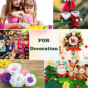 Jtnohx Felt for Crafts, 16 Pcs Felt Fabric, 7"×11.3" Stiff Felt Sheets, Craft Felt Square for Sewing (White)