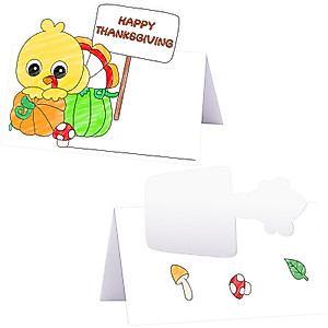 Thanksgiving Place Cards Crafts Table Settings 120PCS Color Your Own Cards Thanksgiving Crafts for Kids Table Name Place Card Fall Harvest