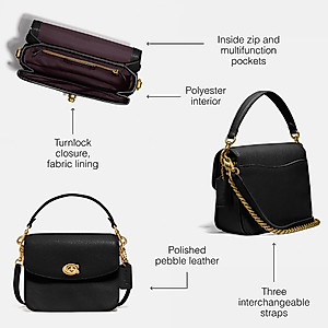 COACH Polished Pebbled Leather Cassie Crossbody 19, B4/Black, One Size