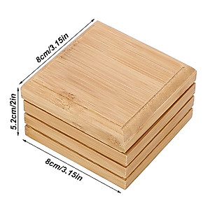 GREENWISH Bamboo Soap Dish Wood Soap Box with Lid Bar Soap Tray Holder Storage Rack Container with Drainage Bathroom Shower Storage Holder Plat Soap Saver Soap Case with Drain for Kitchen