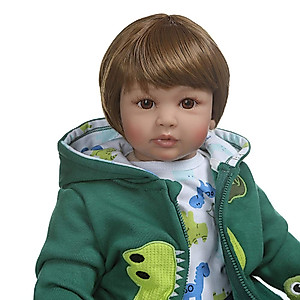 iCradle Realistic Looking 24inch 60cm Reborn Toddler Fridolin Soft Silicone Bebe Doll Reborn Princess Long Hair Doll Toy for Ages 3+ (Boy)