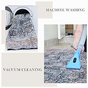 Lbris Washable 8x10 Rugs - Non-Slip Area Rugs for Living Room, Dining Room, Bedroom - Soft Thick Non-Shedding Stain Resistant Faux Wool Large Vintage Farmhouse Area Rugs