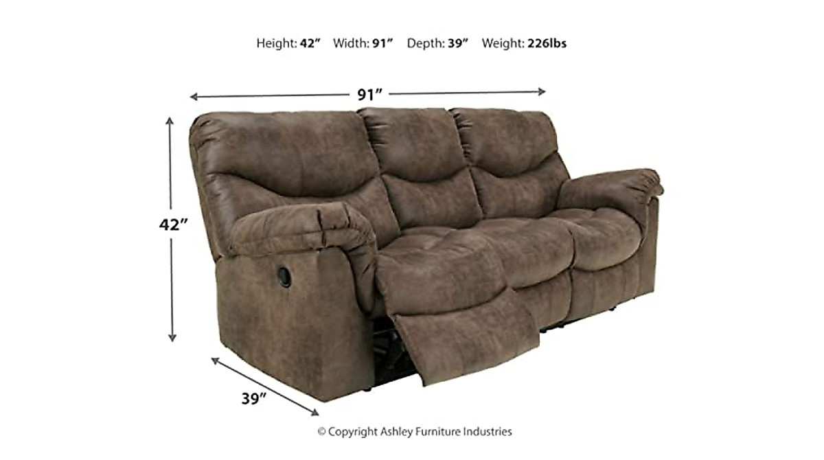Alzena Faux Leather Reclining Sofa - Rugged Comfort & Style