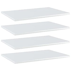 KTHLBRH (Quick Delivery) can be Combined with Other Products, Bookshelf cabinets, Bathroom cabinets, Floating Shelves, etc. Bookshelf Boards 4 pcs High Gloss White 23.6"x15.7"x0.6" Chipboard