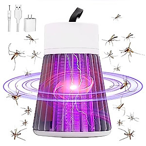 Bug Zapper Electric UV Insect Catcher Killer for Flies Fly Trap Lamp Mosquitoes,Gnats & Other Small to Large Flying Pests for Home, Kitchen,Garden,Patio,Camping & More with Plug (White)