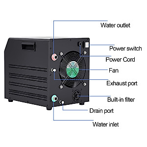 PLUNGE MAGIC Ultimate Cold Plunge Tub XL129 Gal Large Oval Ice Bath Tub With Cover for Athletes Portable, Equipped with 1/3 HP Smart-Chiller(cooling only) | 47" L x 25" W x 24" H (touchscreen)