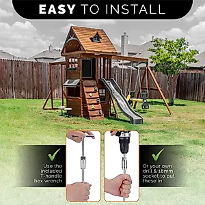 Ground Anchors Screw in - 12 Inch Set of 4 - Tent Stakes Heavy Duty - Trampoline Anchor Kit - Earth Anchor - Swing Set Anchors for Metal Swing Set - Trampoline Stakes Anchors High Wind