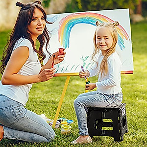 Delxo 9 Inch Folding Step Stool in Black,1 Pack Premium Heavy Duty Foldable Stool for Kids,Portable Collapsible Plastic Step Stool,Non Slip Folding Stools for Kitchen Bathroom Bedroom