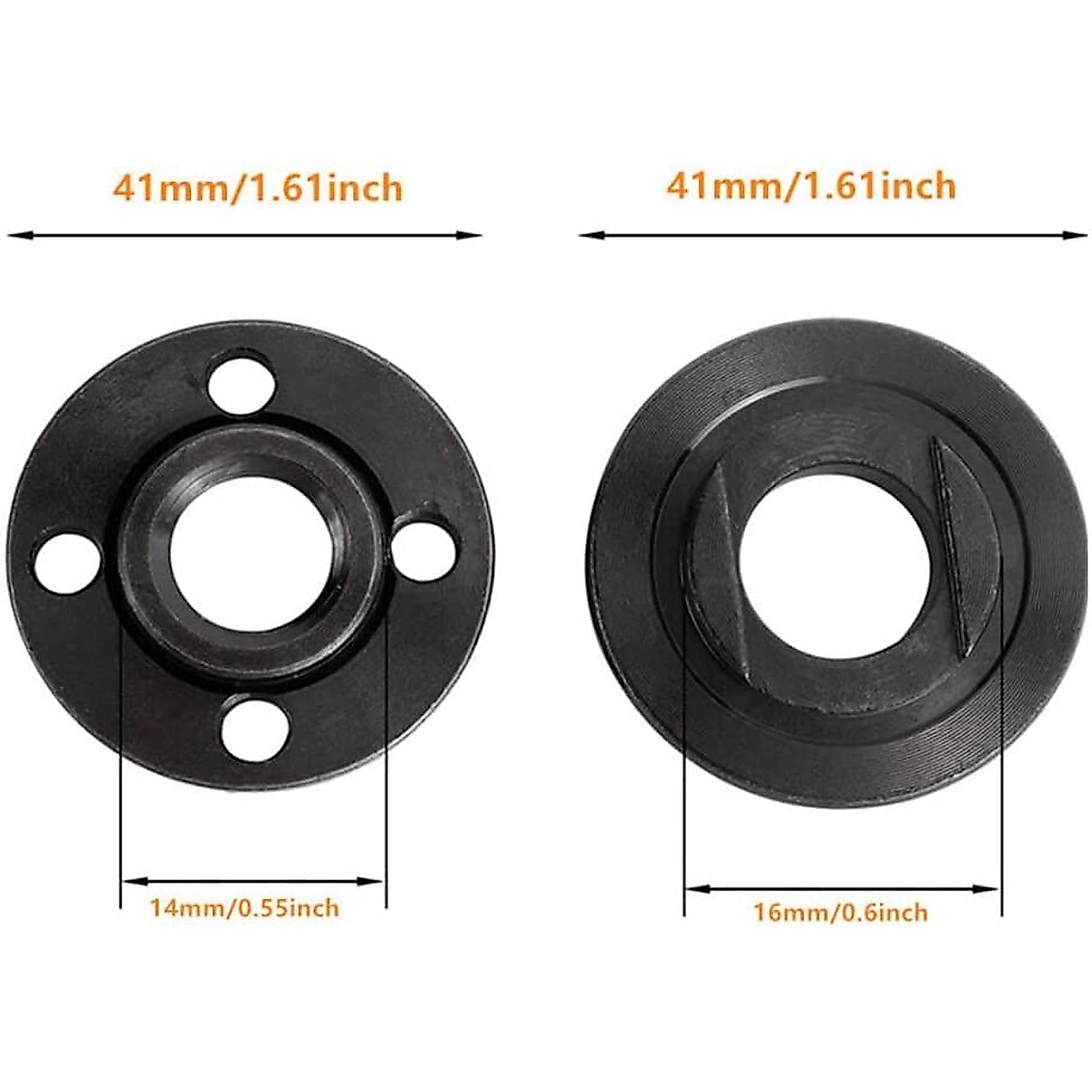 Grinder Angle Spanner Wrench Flange Nut for Dewalt 193465-4 Black Decker Ryobi Makita 4.5 Inch 5 Inch 5/8-11, 1PC Angle Grinder Flange Wrench and 4PCS Flange Nuts