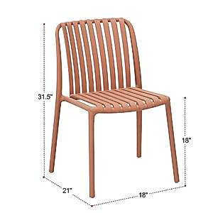 Werph Modern Outdoor Dining Chairs Set of 2, All-Weather Resin Stackable Chairs, Patio Dining Chairs with High Back, Kitchen, Restaurant,Orange