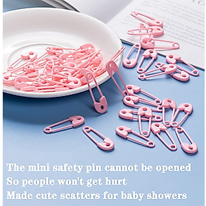 ZJJZGYXINTAI Baby Shower Games for Girl, Including 1 Don’t Say Baby Sign and 24Pcs Pink Beaded Necklace 72Pcs Pink Mini Pin