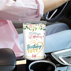 LJWJWLJW 50th Birthday Gifts for Women Cups - Best 50th Birthday Gift Ideas Cups - Happy 50 Year Old Birthday Gift Cups -1973 Birthday Gifts - 50th Birthday Decorations for Her-20 OZ Cups