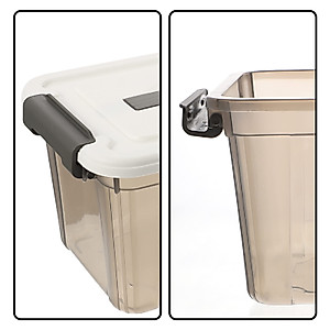 Zerodeko Storage Bins Storage Latches Box Plastic Storage Bin Stackable Storage Organizer Box with Lid Storage Bin Clothes Box Sundries Latches Bin for Garage Office Plastic Storage Bins