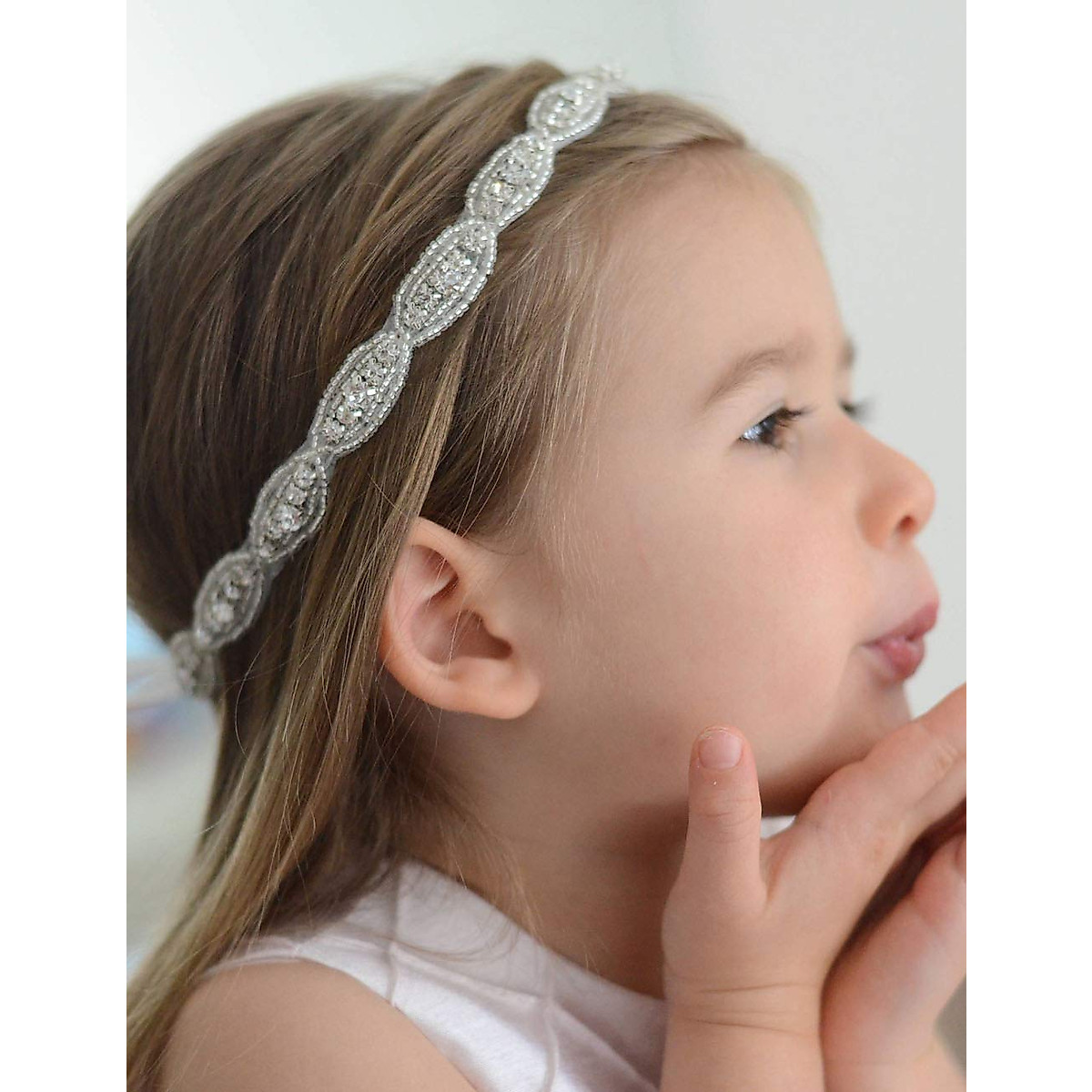 Denifery Flower Girl Rhinestone Crystal Headband Baby Headbands Headband Wedding Hair Accessories for Festival,Special Holiday,Halloween