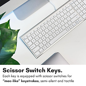 Macally Wired Keyboard for Mac, Compatible Apple Keyboard - Slim, Space-Saving Design USB Keyboard with Numeric Keypad - Budget-Friendly Laptop, MacBook Pro/Air, iMac Keyboard Replacement
