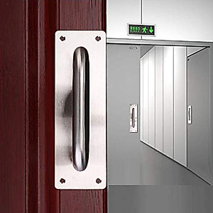 WANLIAN 2Pcs Pull Push Door Plate Handle 8inch Stainless Steel Heavy Duty Barn Door Pull for Shed Commercial Fire Door with Mounting Screws (Silver, 200x65mm/7.9x2.6inch)