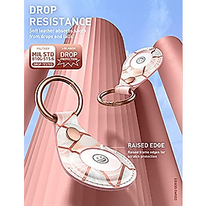 i-Blason Cosmo AirTag Keychain Case, Stylish Protective Case Holder with Keychain Ring for Apple AirTag 2021 (1 Pack Marble)