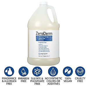 Ginger Lily Farms Botanicals ZeroDerm Advanced Therapy Moisturizing Shampoo for All Hair Types, 100% Vegan & Cruelty-Free, Fragrance Free, 1 Gallon (128 Fl. Oz.) Refill