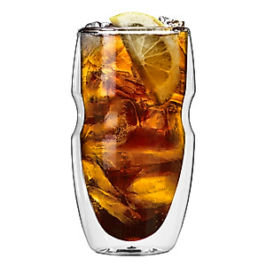 Ozeri Serafino Double Wall Insulated Iced Tea and Coffee Glasses, 16-Ounce, Set of 6