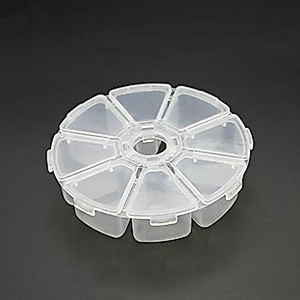 8 Grids Round Portable Plastic Organizer Container Storage Box(2 pcs)