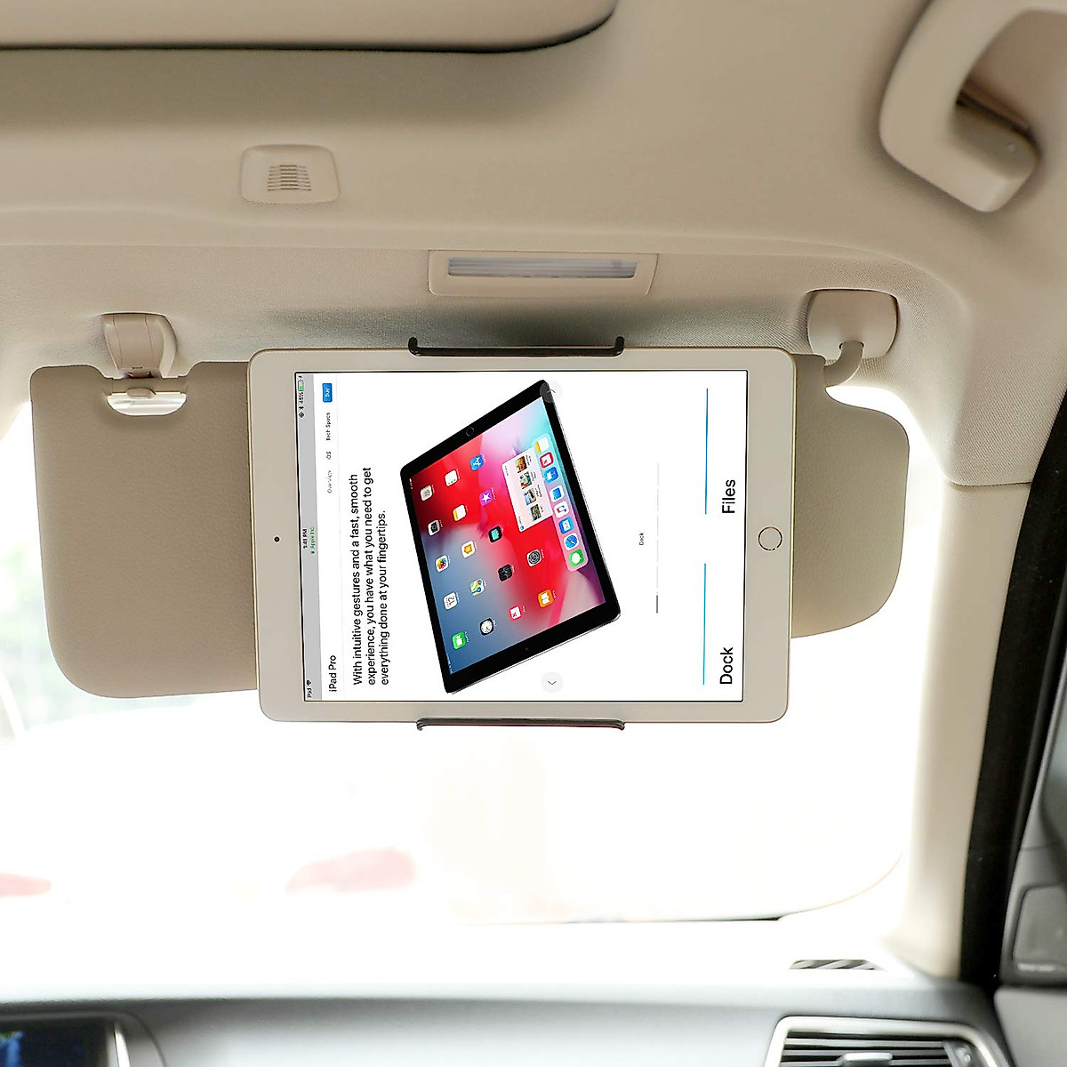 Hikig Visor Tablet Mount for 7-11 Inch Tablets, iPad 6/5/4/3/2/1, iPad Mini 5/4/3/2/1, iPad Air 3/2/1, Kindle, Android Tablets - Black