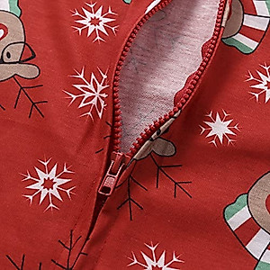 Yuemengxuan Christmas Family Pajamas Matching Sets Deer Onesies Jumpsuits Baby Kids Adults Women Men Pjs Sleepwear Homewear Outfits(A,Kid,9T)