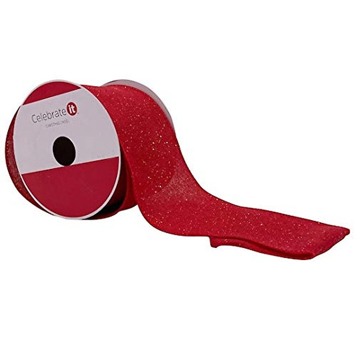 3.5" Burlap Wired Glitter Ribbon by Celebrate It Christmas