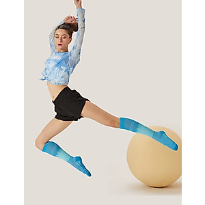 FITRELL 3 Pairs Compression Socks for Women and Men 15-20mmHg-Muscle Circulation Support Socks for Travel, Nurse, Knee High Socks, Pink+Purple+Blue L/XL