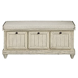Lexicon Berryessa Lift-Top Storage Bench, Distressed White