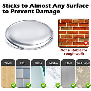 8 PCS Door Stoppers Wall Protector (1.57”), Round Door knob Wall Shield, Clear Rubber Door Bumpers for Wall, Self Adhesive Door Handle Stopper, Reusable & Washable