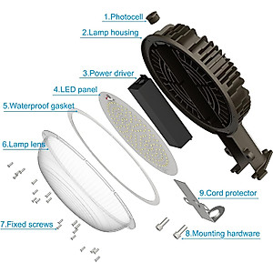 100W LED Barn Light with Photocell, ETL Listed 14,000LM LED Yard Light Outdoor, IP65 Waterproof, 5000K Daylight LED Pole Light Area Security Flood Light Fixture for Yard, Barn, Farm, Street