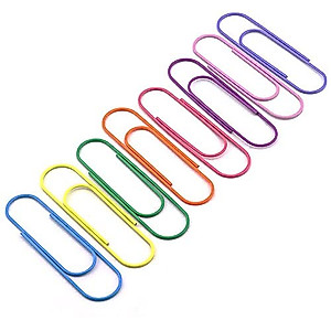 RuiLing 40-Pack 4 Inches Mega Large Paper Clips - 8 Colors Per Color 5pcs 100mm Cute Paper Needle Multicolor Bookmark,Office Supply Accessories