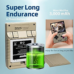 Miyoo Mini Plus White with 64G TF Card, 3.5 Inch IPS Game Console with Multi-emulators, Mini Retro Handheld Gifts for Children and Family, Nostalgic Game Machine Built in Games (White)