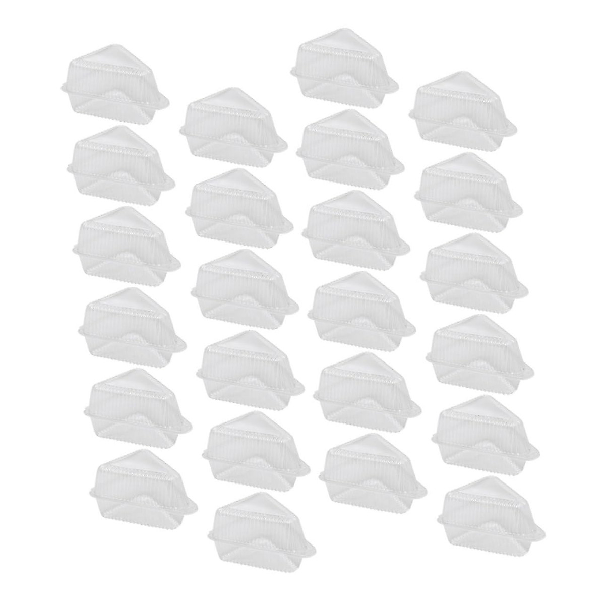 Abaodam 100 Pcs Triangular Cake Box Raclette Sandwich Container Disposable Cake Containers Plastic Container with Lid Cake Containers with Lids With Cover Clamshell Pizza The Pet