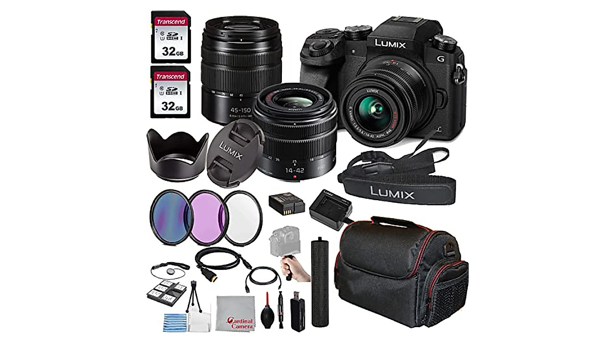 Panasonic Lumix G7 Mirrorless Camera Bundle | 4K Video & 2 Lenses