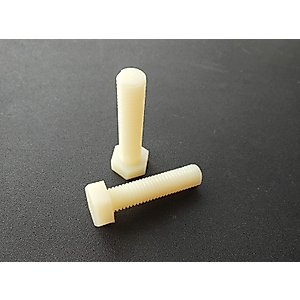 50pc M8 x 45mm Hex Nylon Screws hex Bolts Screws White