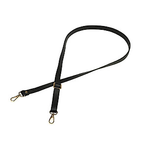 VanEnjoy Full Grain Leather Adjustable Replacement Strap Cross Body Bag Purse, 26-51 inch Gold Hardware - 1.8 CM Width (Black-Silver Metal With Tasse) (1# Black)