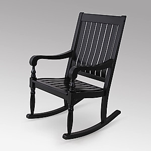 Cambridge Casual Montrose Solid Wood Oversized Rocking Chair Black, Set of 2