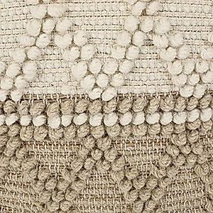 Christopher Knight Home Dellroy Pouf, Ivory + Beige