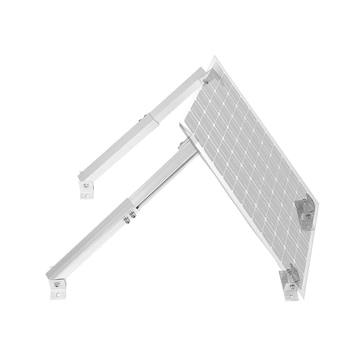 KUAFU Adjustable Solar Panel Tilt Mount Brackets Support up to 300W Solar Panel for Boats, RV, Roof on-Grid/Off-Grid Systems and Any Flat Surface Telescopic Bracket Solar Panel Pole Mount