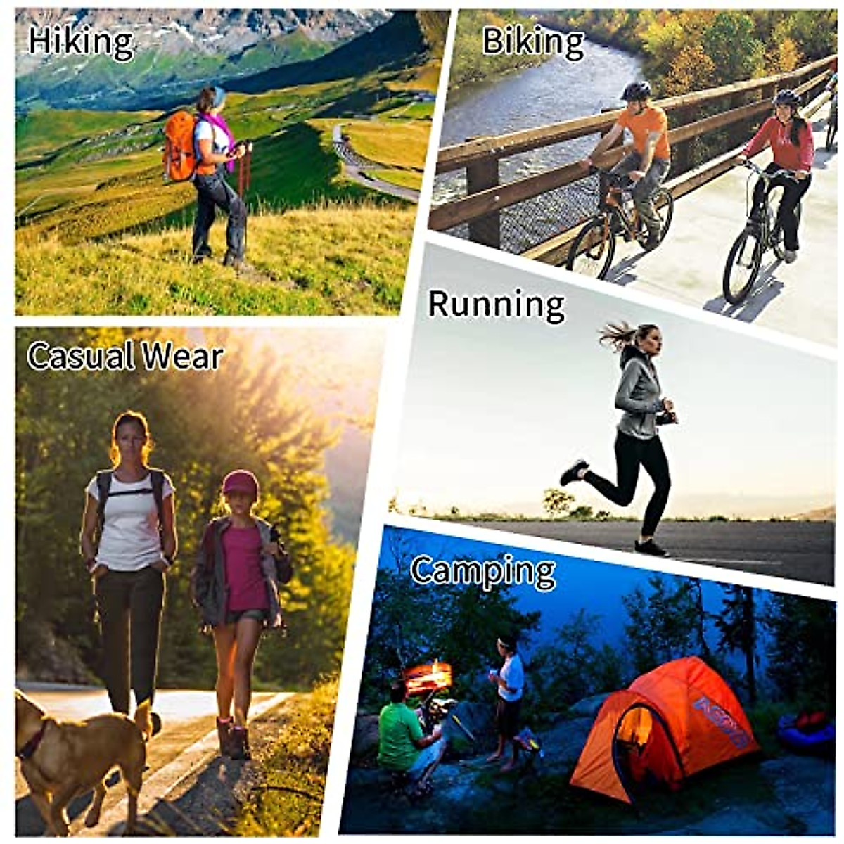 Women's Lightweight Cargo Joggers Quick Dry Hiking Pants UPF50+ Athletic Workout Casual Outdoor Pants with Zipper Pockets Gray