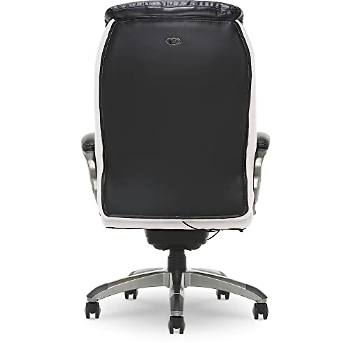 Serta Executive Office Smart Layers Technology Leather and Mesh Ergonomic Computer Chair with Contoured Lumbar and ComfortCoils, Black & White