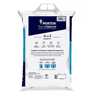 Morton Pure & Natural Water Softening Crystals, 40 lbs, White (Pack-2)