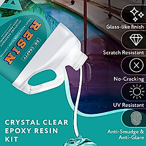 DR CRAFTY Clear Epoxy Resin - Epoxy Casting Resin Kit - Clear Epoxy Resin for Resin Molds, Table Top, Art Resin, Craft, Jewelry Casting, DIY, Tumblers & Wood - 2 Part Resin Kit, 2 Gallon